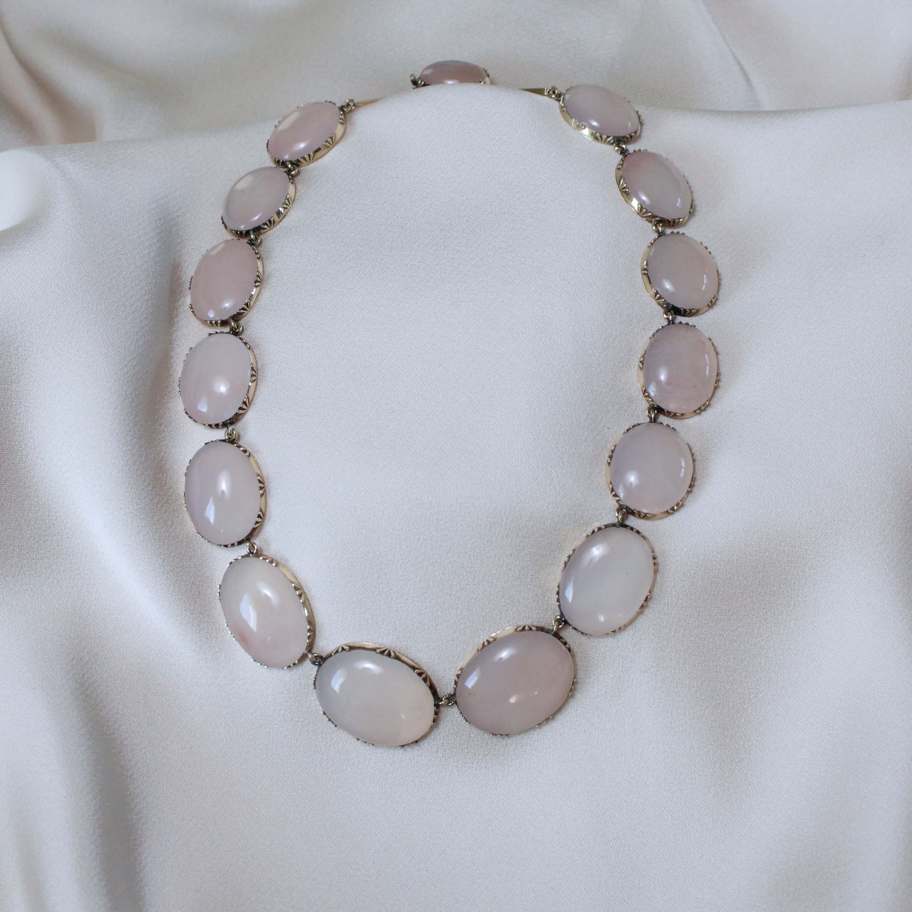 Early Victorian Pink Quartz Rivière - Charlotte Sayers Antique Jewellery